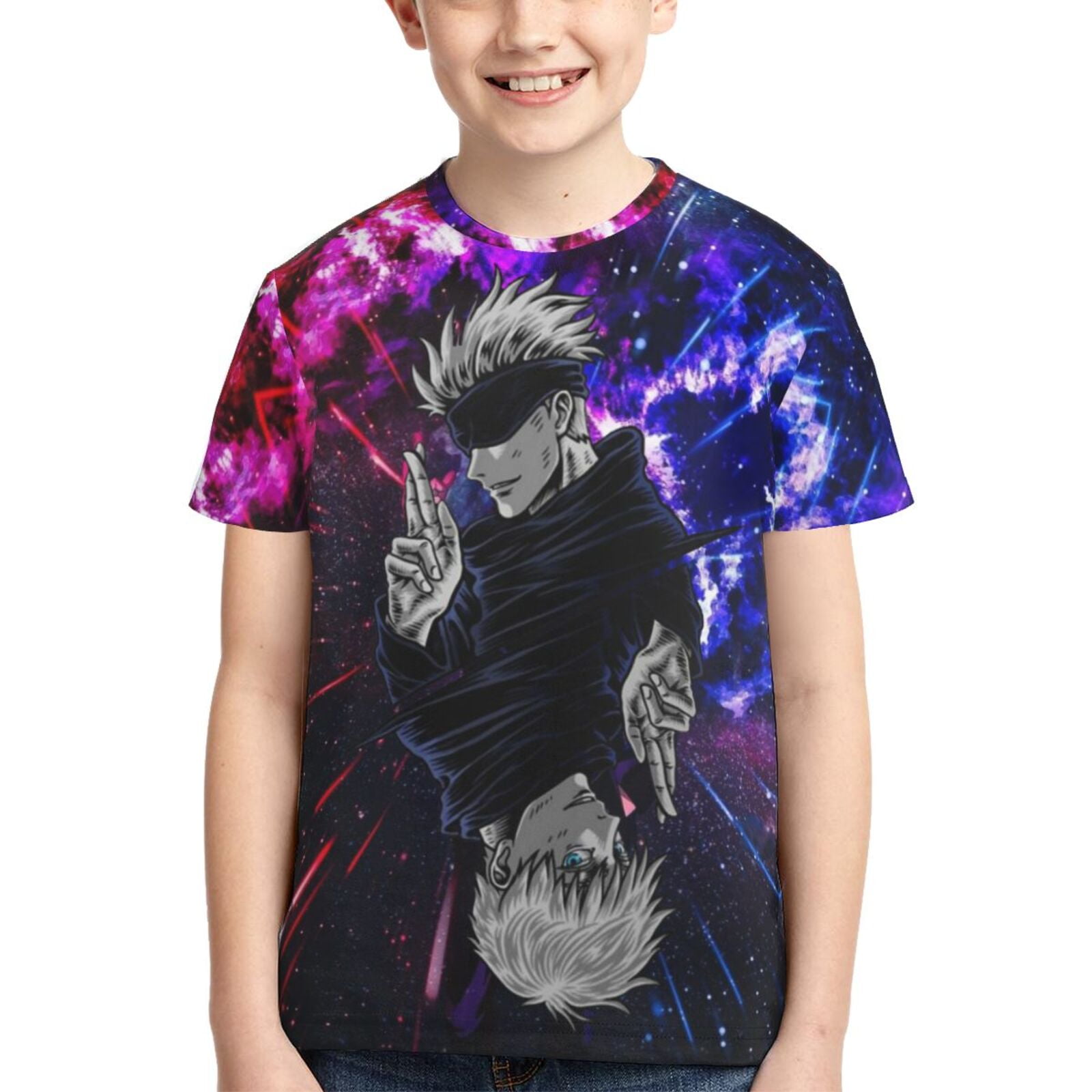 Kids Anime Jujutsu Kaisen Gojo T-Shirts Youth 3D Print Short Sleeve Kid ...
