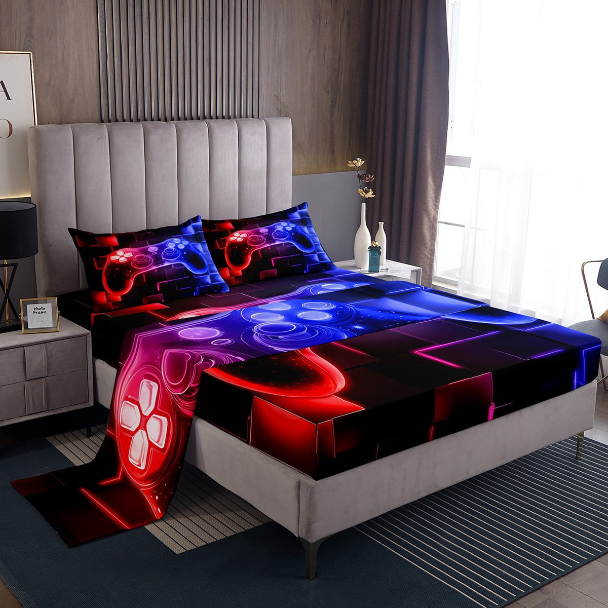 Erosebridal Kids Gamer Bed Sheets Set Twin,Gaming Sheet Set,Video Games ...