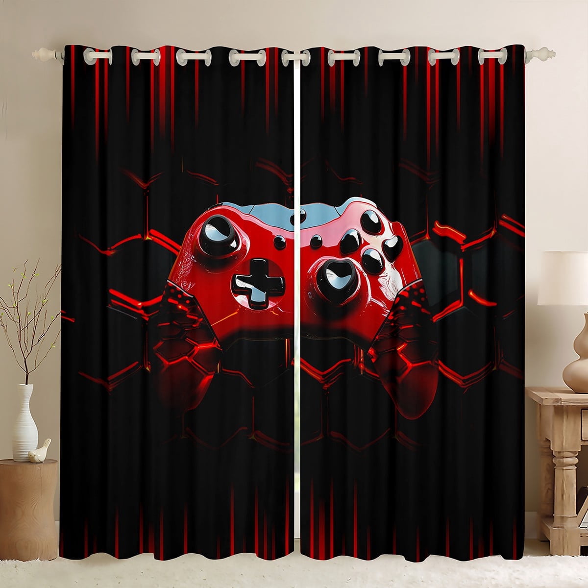 Gamer 30%-50% Blackout Curtains,Gaming Curtains Cool Video Game Black ...