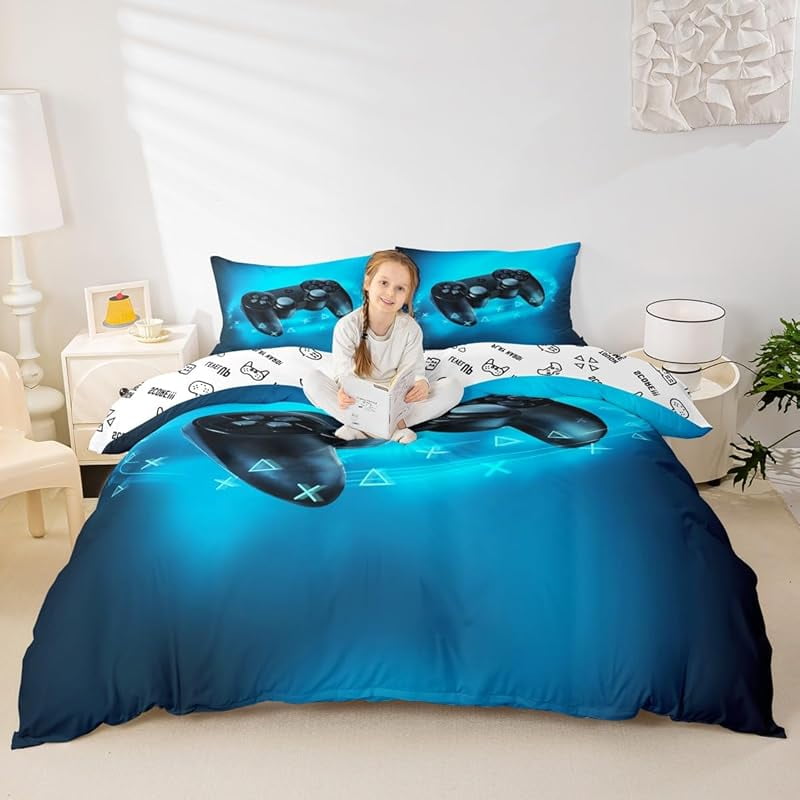 ZXFAMZUS Games Comforter Cover Set, Teens Gamepad Bedding Set Twin Size ...