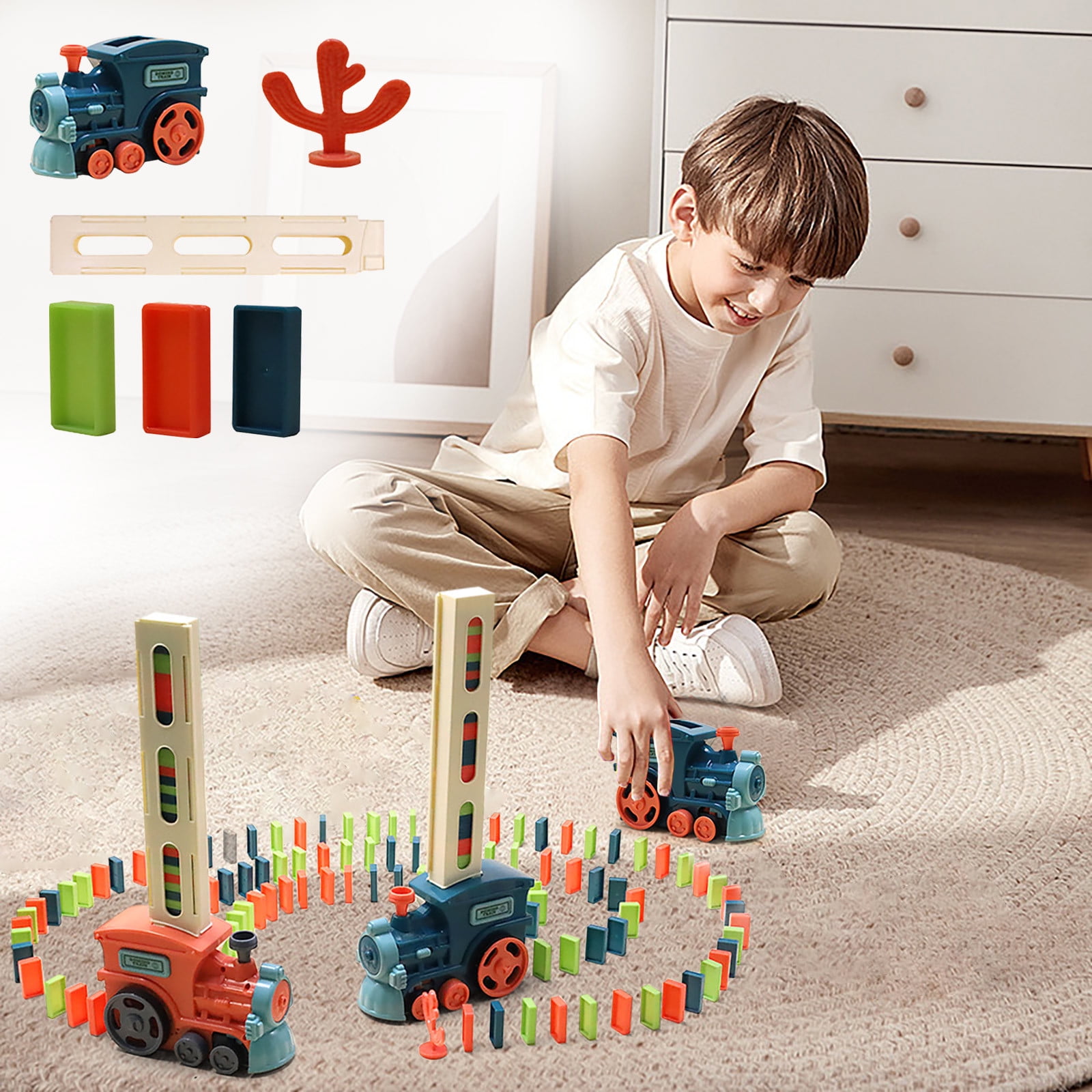 Kids Games Train Toys,Domino Train Toy Set,Birthday Gift Kids Toys ...