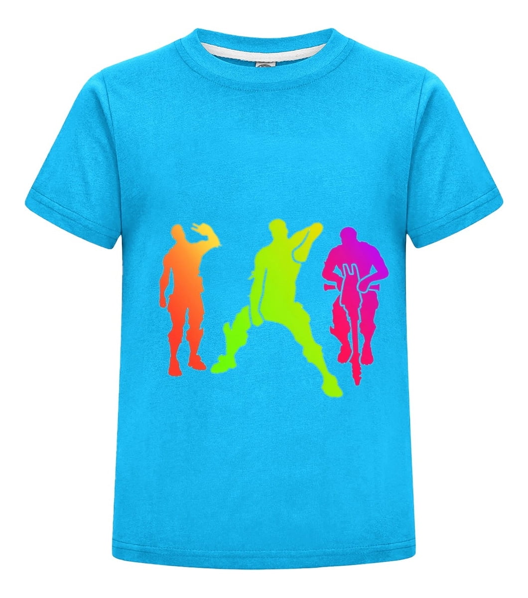 Kids Gaming Shirt – Boys Girls Bright Fortnite-Inspired Cartoon Summer ...