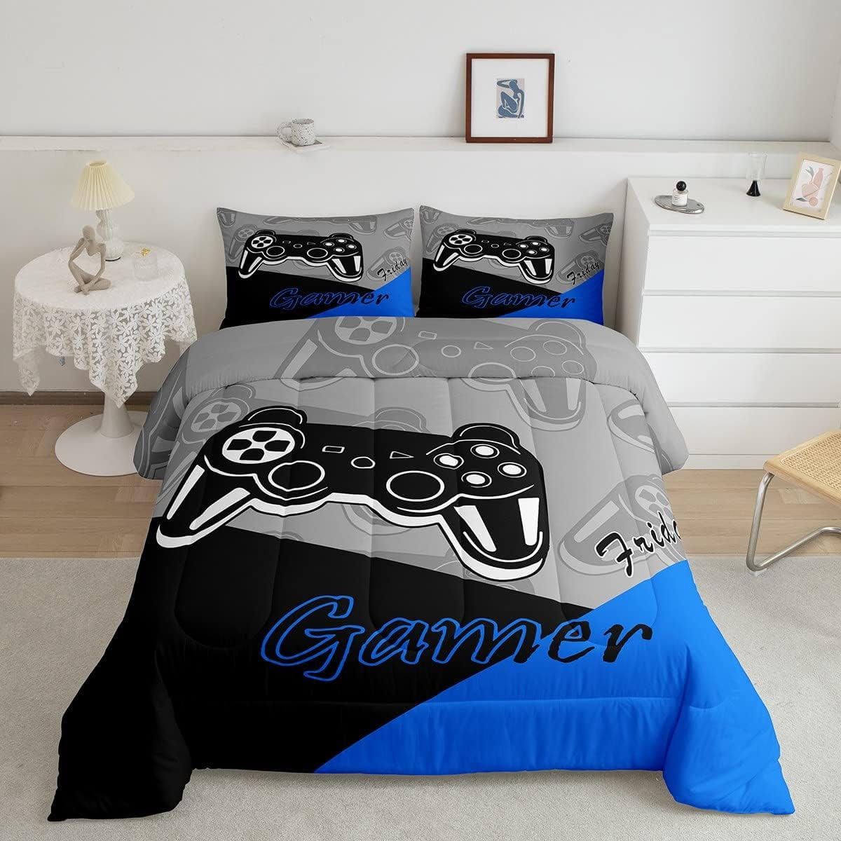 Kids Gaming Twin Size Comforter Video Game Bedding Sets for Child Boys ...
