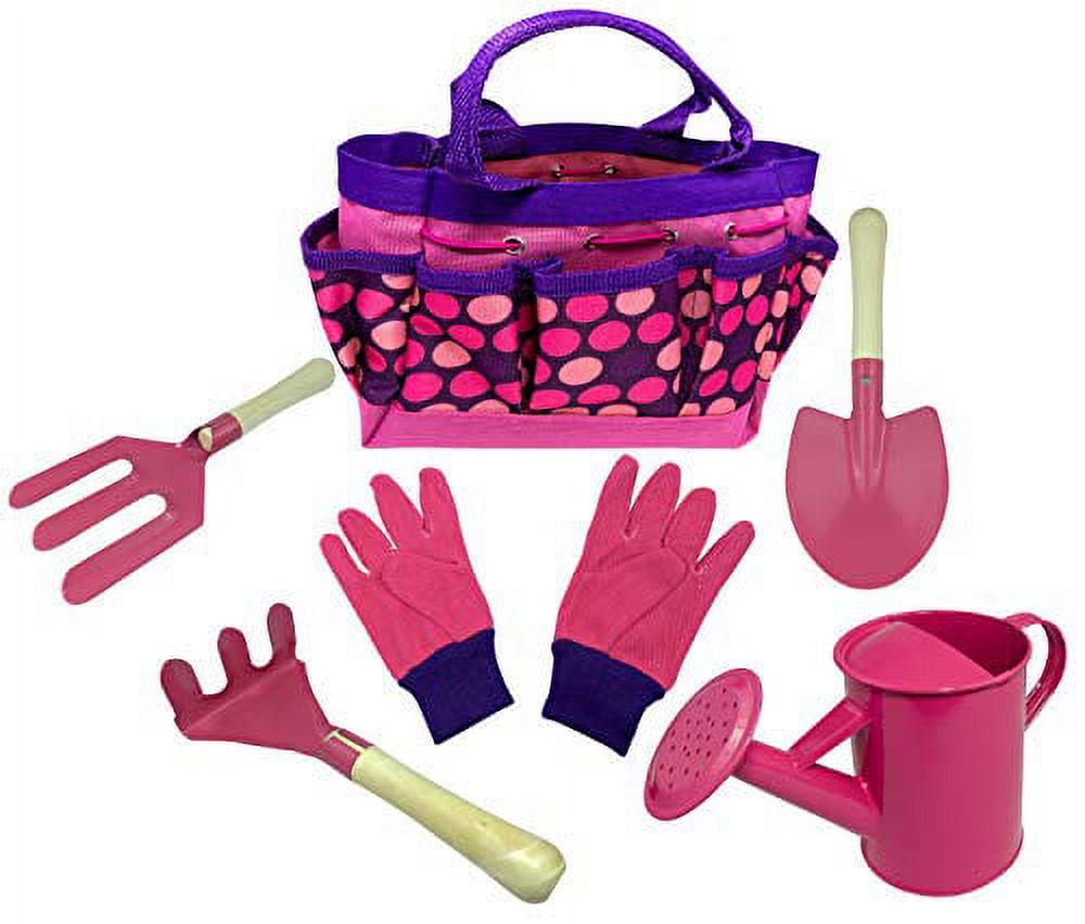 Kids Gardening Tool Set - Real Metal Child Sized Hand Tools with Wooden ...