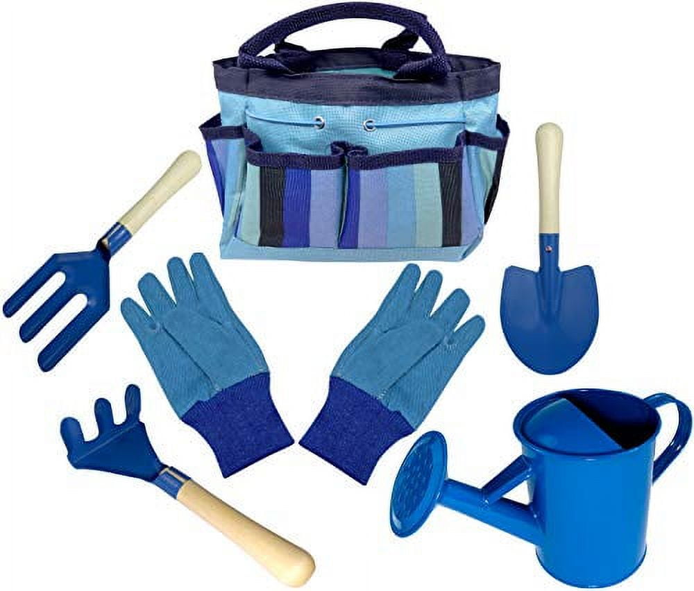 Kids Gardening Tool Set - Real Metal Child Sized Hand Tools with Wooden ...