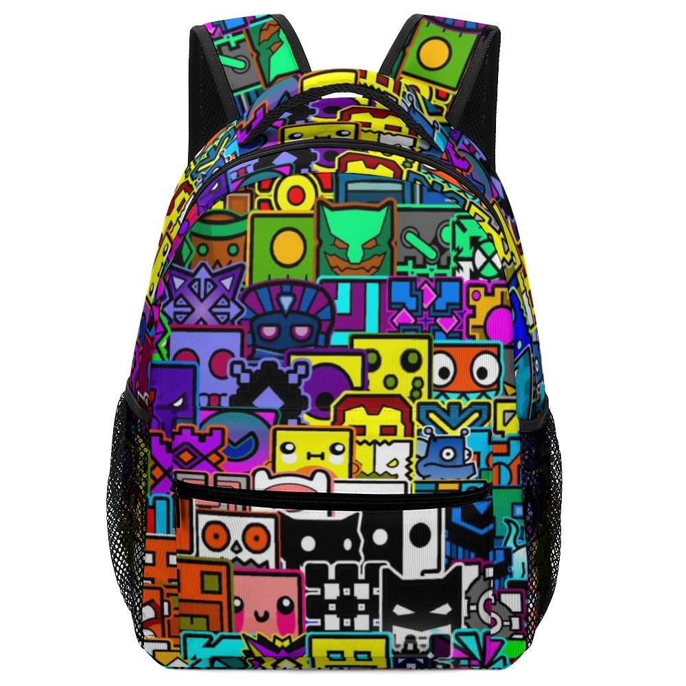 Kids Geometry Dash Backpacks School Bag Bookbag Casual Daypack ...