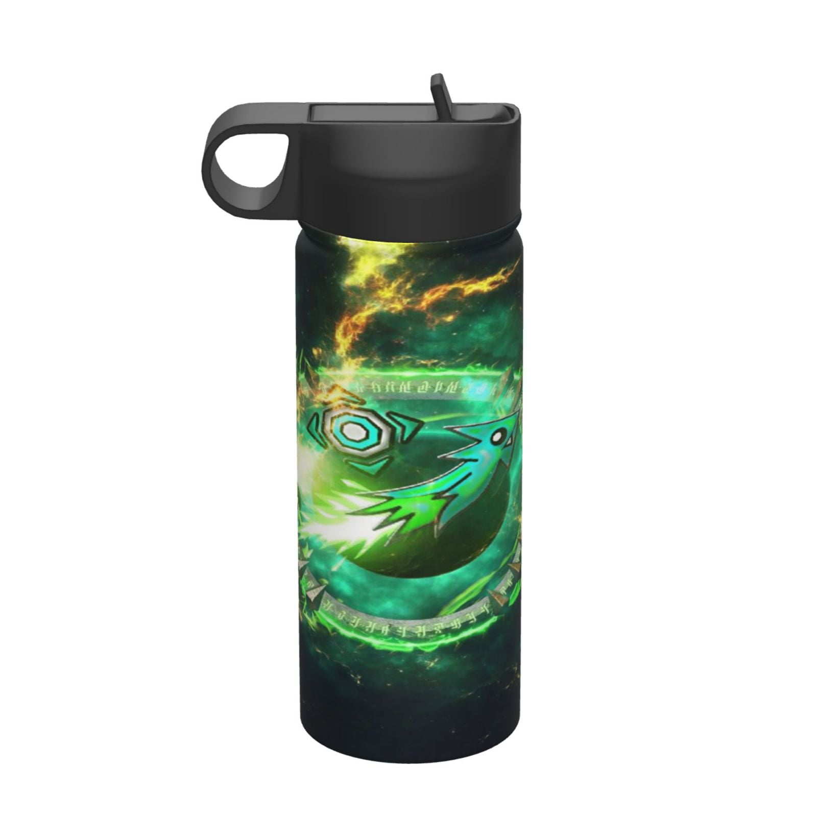 Kids Geometry Dash Water Bottle Vacuum Insulated Stainless Steel Thermos Bottle With Straw ...