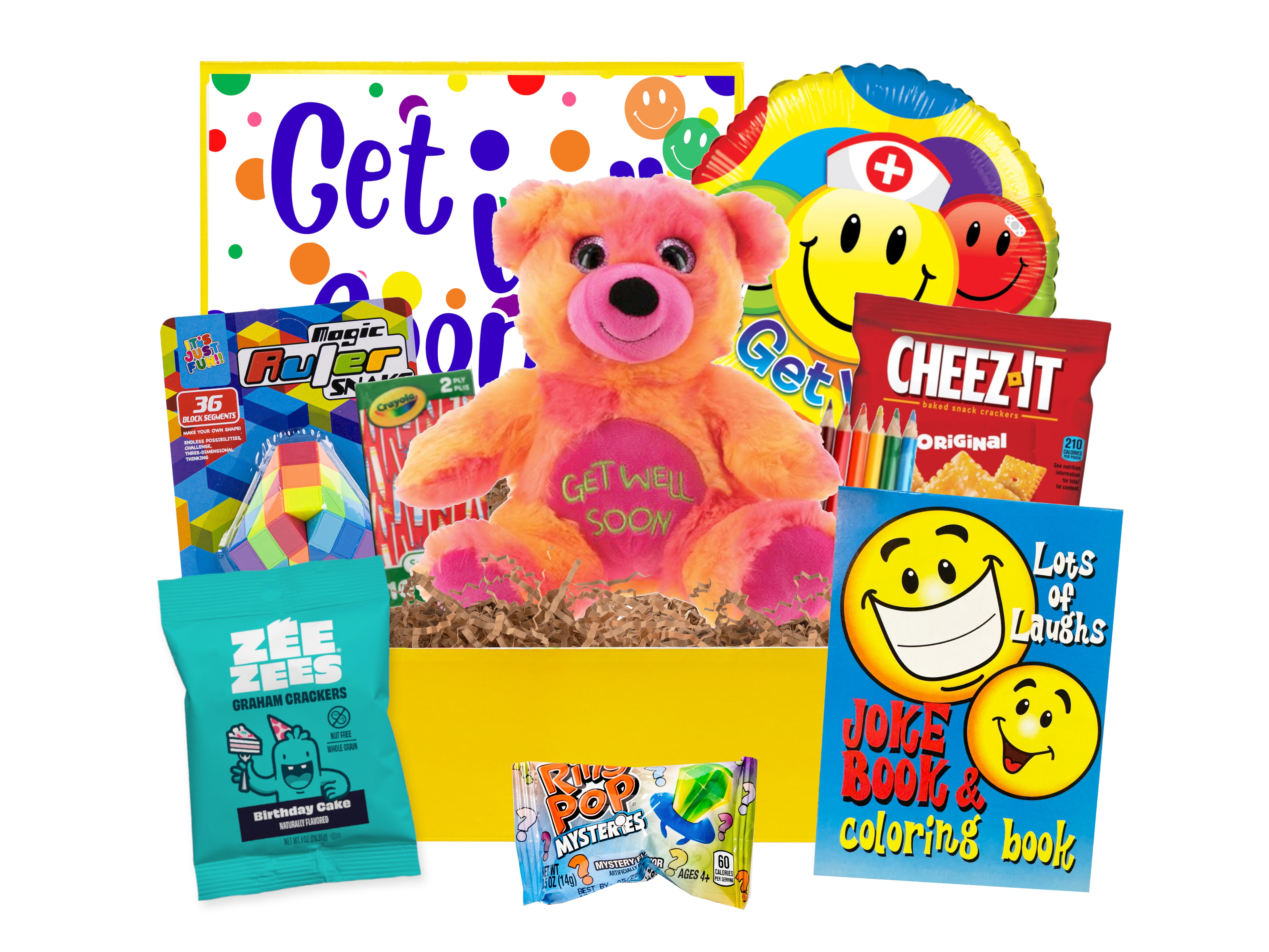 Kids Get Well Soon Care Package - Pink | Recovery Gift For Child | Get ...