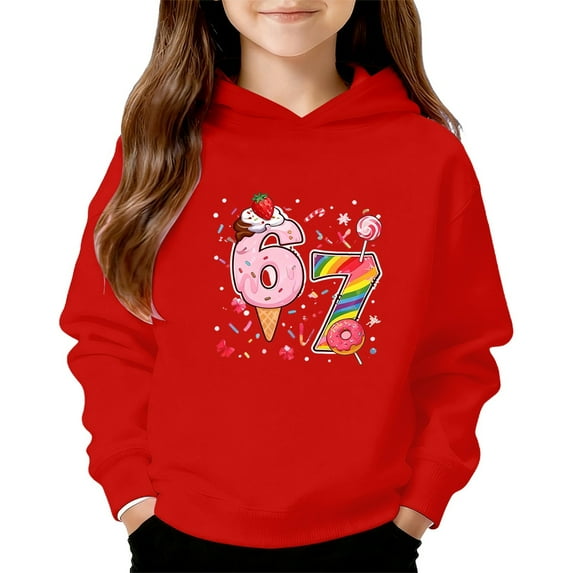 Kids Girl 67 Hoodies 6 7 Funny Sweatshirts Crew Neck Long Sleeve ...