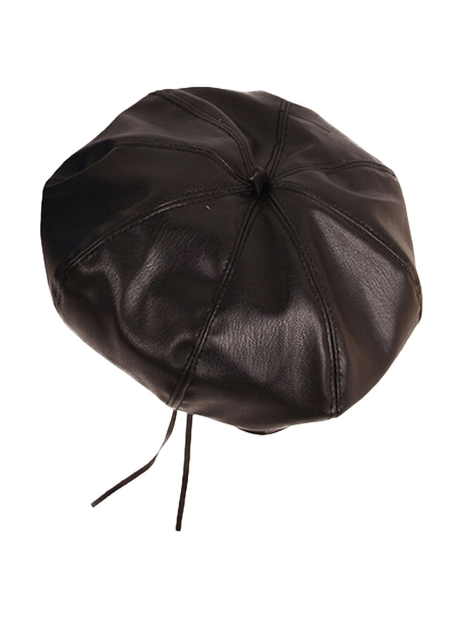 Kids Girl Boy Beret Hat Flat Cap Leather Octagonal Hat Drawstrings ...