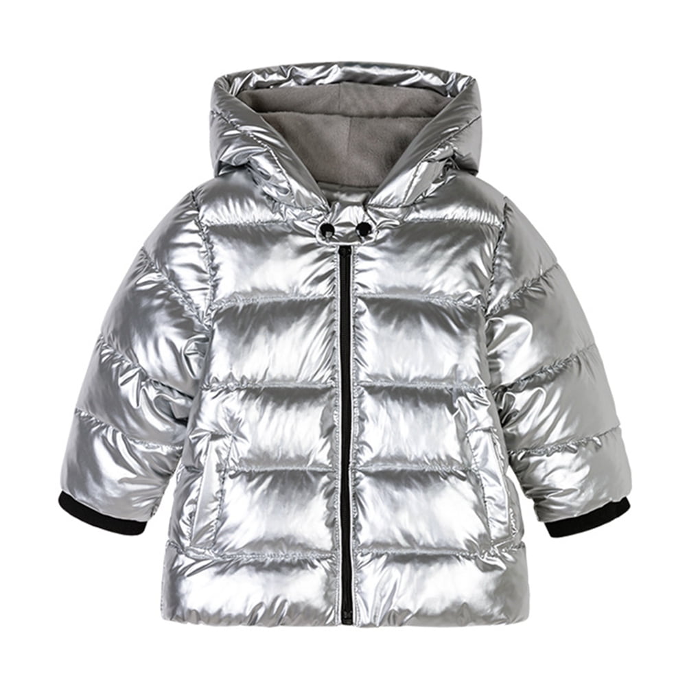 Kids Girl Boy Shiny Hoodie Coat Toddler Warm Puffer Jacket Snowsuits ...