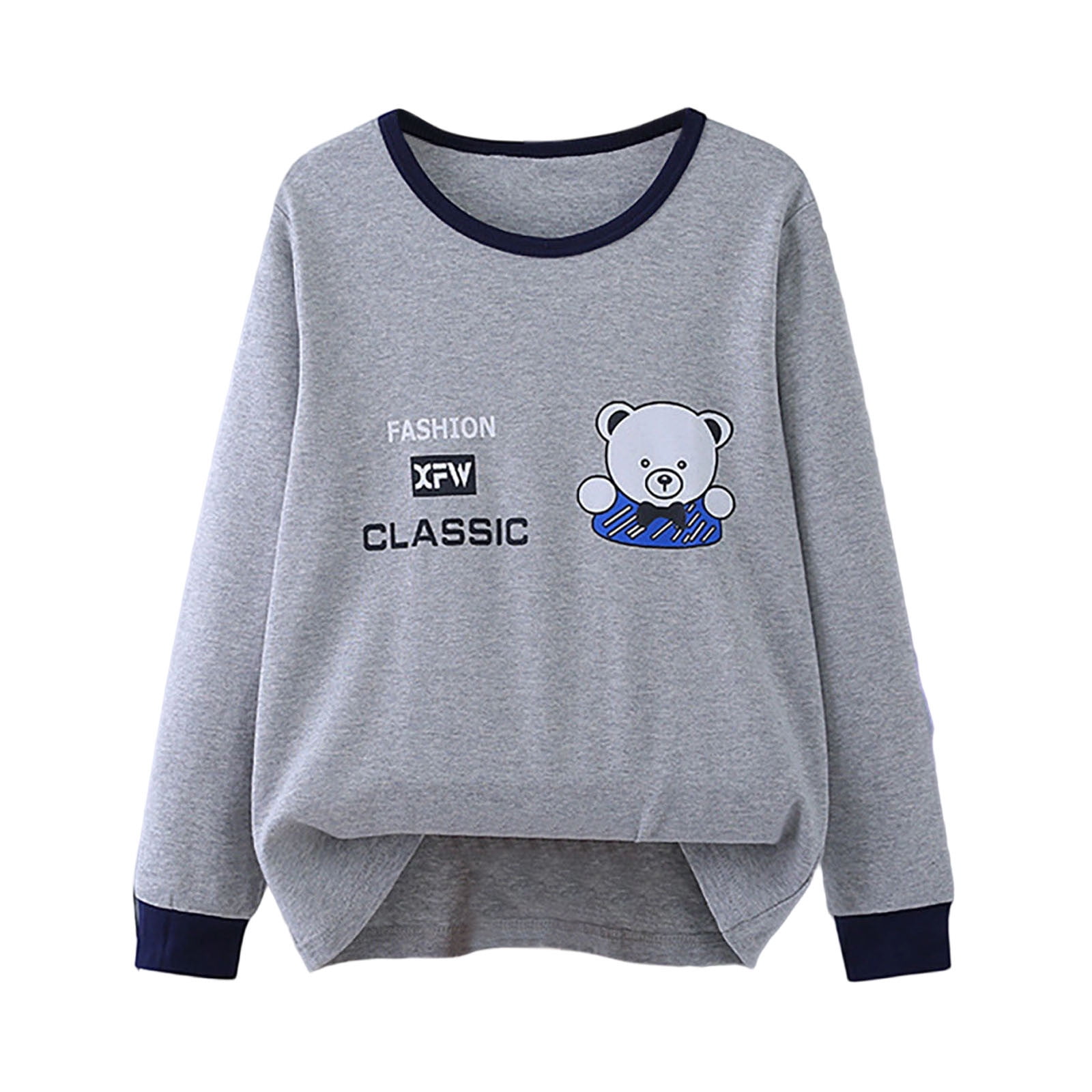 Kids Girl Boy Warm Plain Top Blouses for Kid Long Sleeve Boat Neck ...
