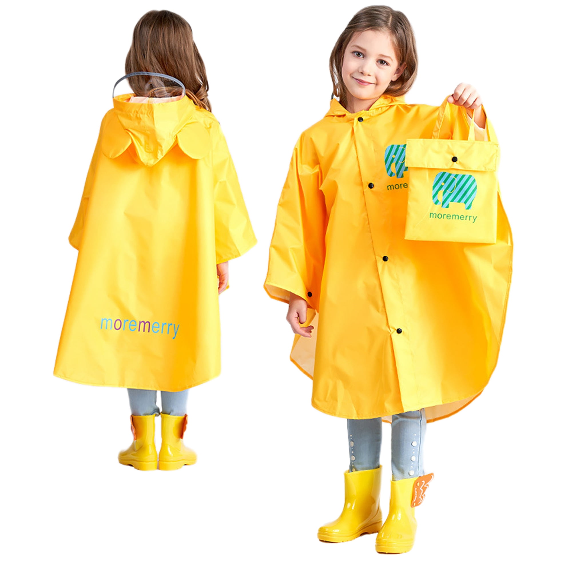 Kids Girl Boys Hooded Raincoat Cartoon Rain Coat Outdoors Waterproof Rain Poncho Toddler ...