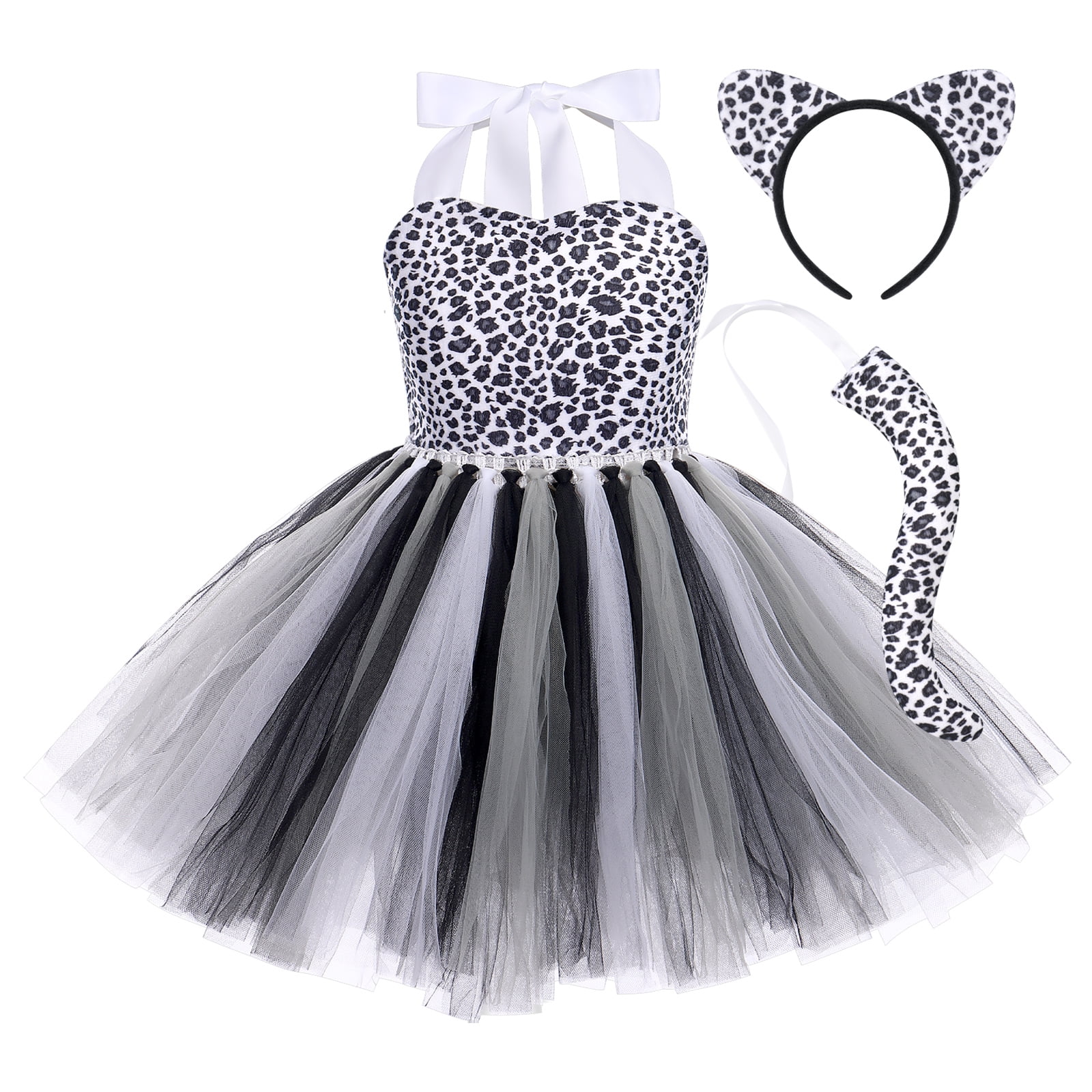 Kids Girl Cheetah Costume Toddler Halloween Cosplay Jungle Safari ...