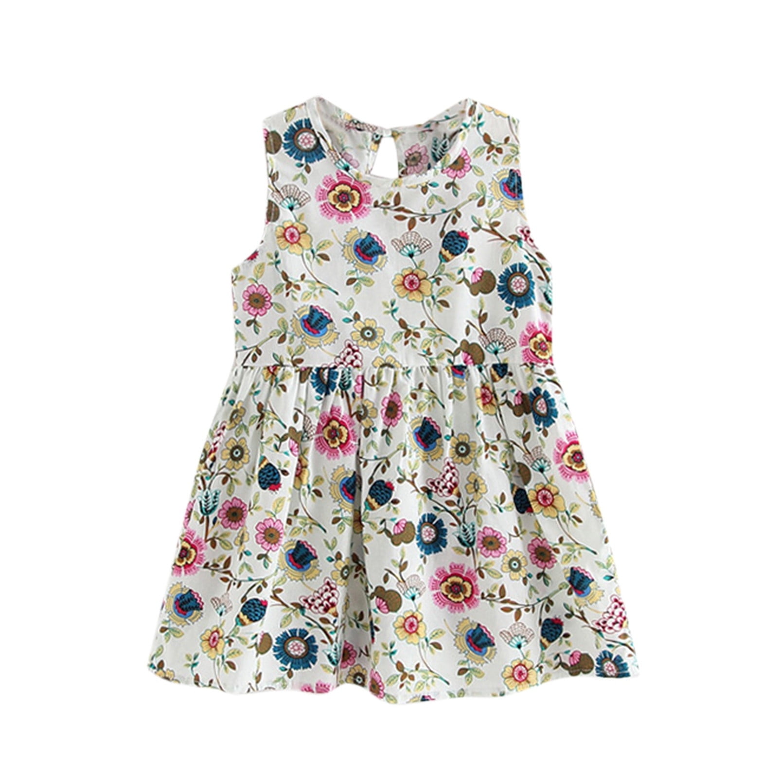 Kids Girl Dress Flower Princess Cute Print Children Floral Sleeveless ...