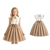 Kids Girl Dress Flutter Sleeve Tutu Tulle Dresses Flared Flowy Dresses ...