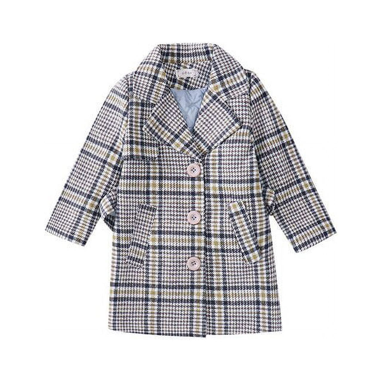 Kids Girl Overcoat Winter New Fashion Houndstooth Wool Coat for Girl ...