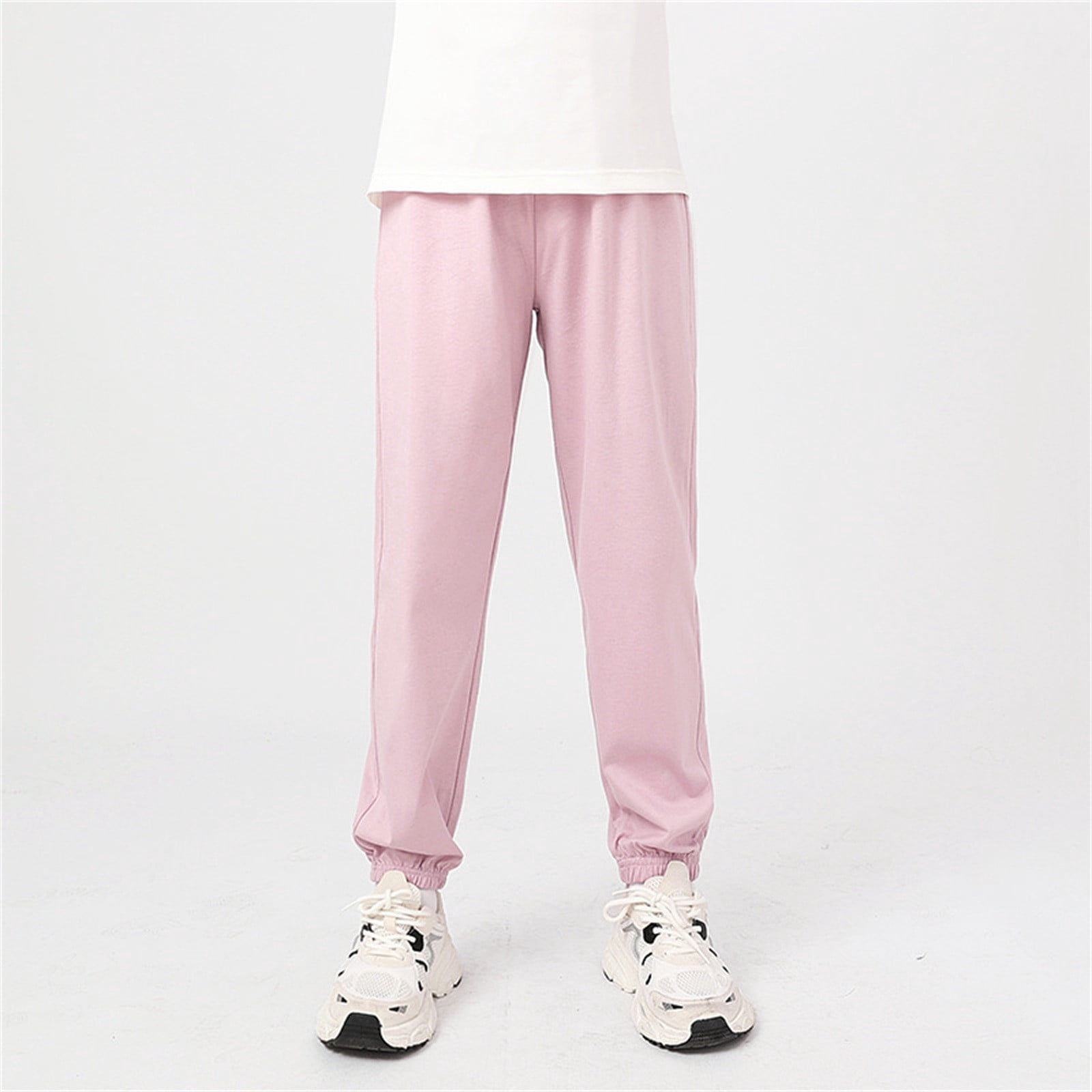 Kids Girl Sweatpants High Waisted Wide Leg Sweatpants Purple Joggers ...