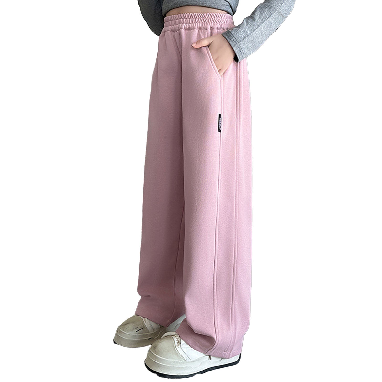 Kids Girl Sweatpants Summer Fall Pants Casual High Waisted Girls Wide ...