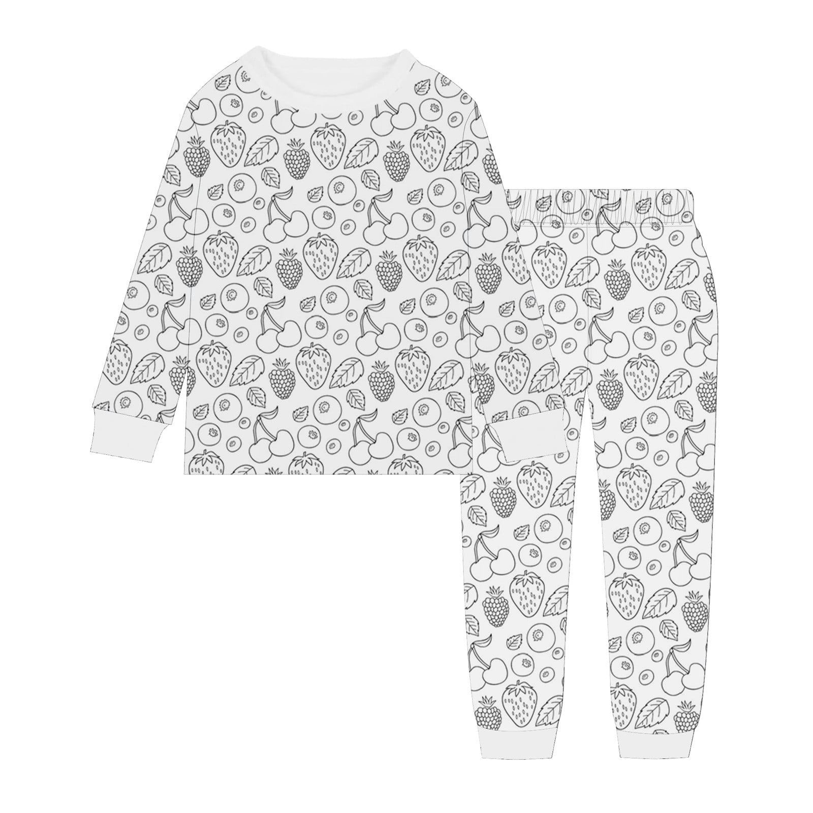 Kids Girls 2 Piece Summer Outfits Kid DIY Painted Homewear Set ...