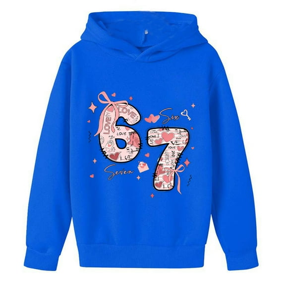 Kids Girls 67 Hoodies Long Sleeve Rap Hooded Sweatshirt Hip-hop Graphic ...