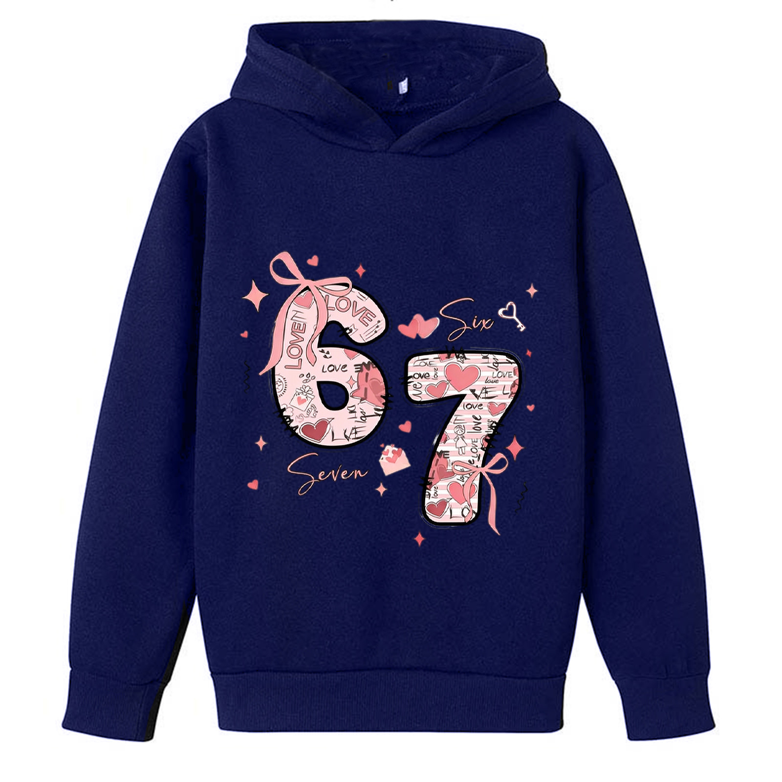 Kids Girls 67 Hoodies Long Sleeve Rap Hooded Sweatshirt Hip-hop Graphic ...