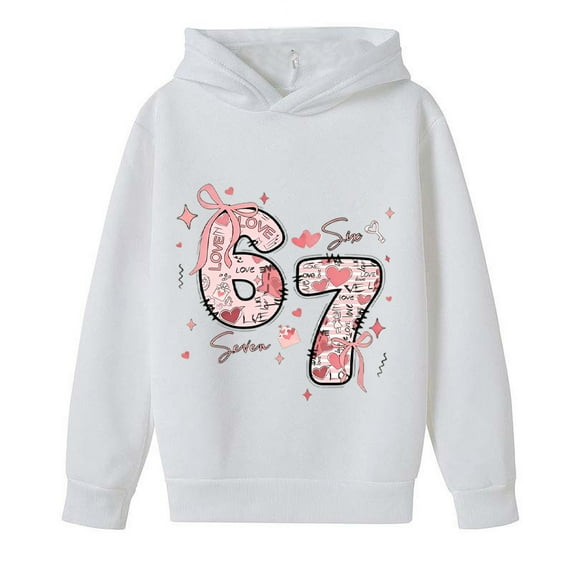 Kids Girls 67 Hoodies Long Sleeve Rap Hooded Sweatshirt Hip-hop Graphic ...