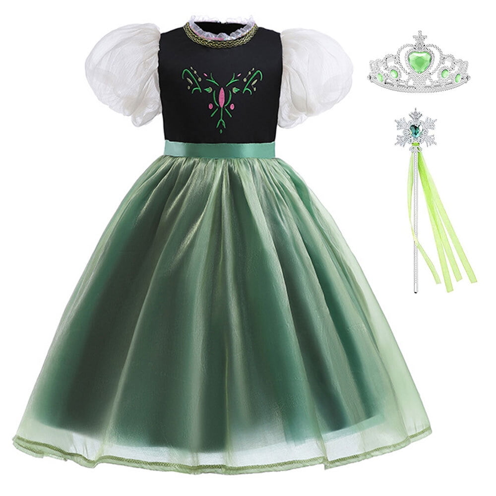 Kids Girls Anna Princess Cosplay Dress with Accessories for Halloween ...