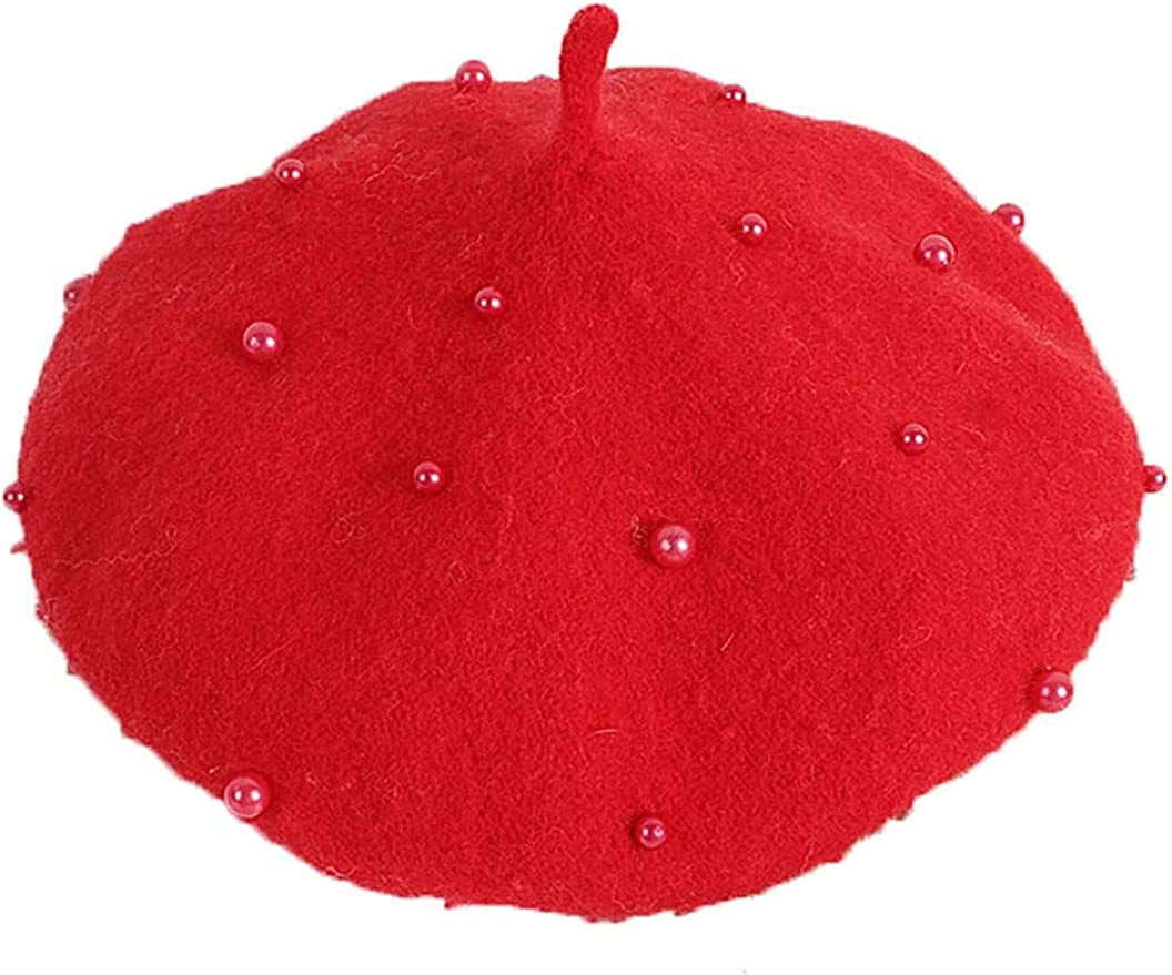 Kids Girls Beret Hats Peal Wool French Berets Toddler Princess Winter ...