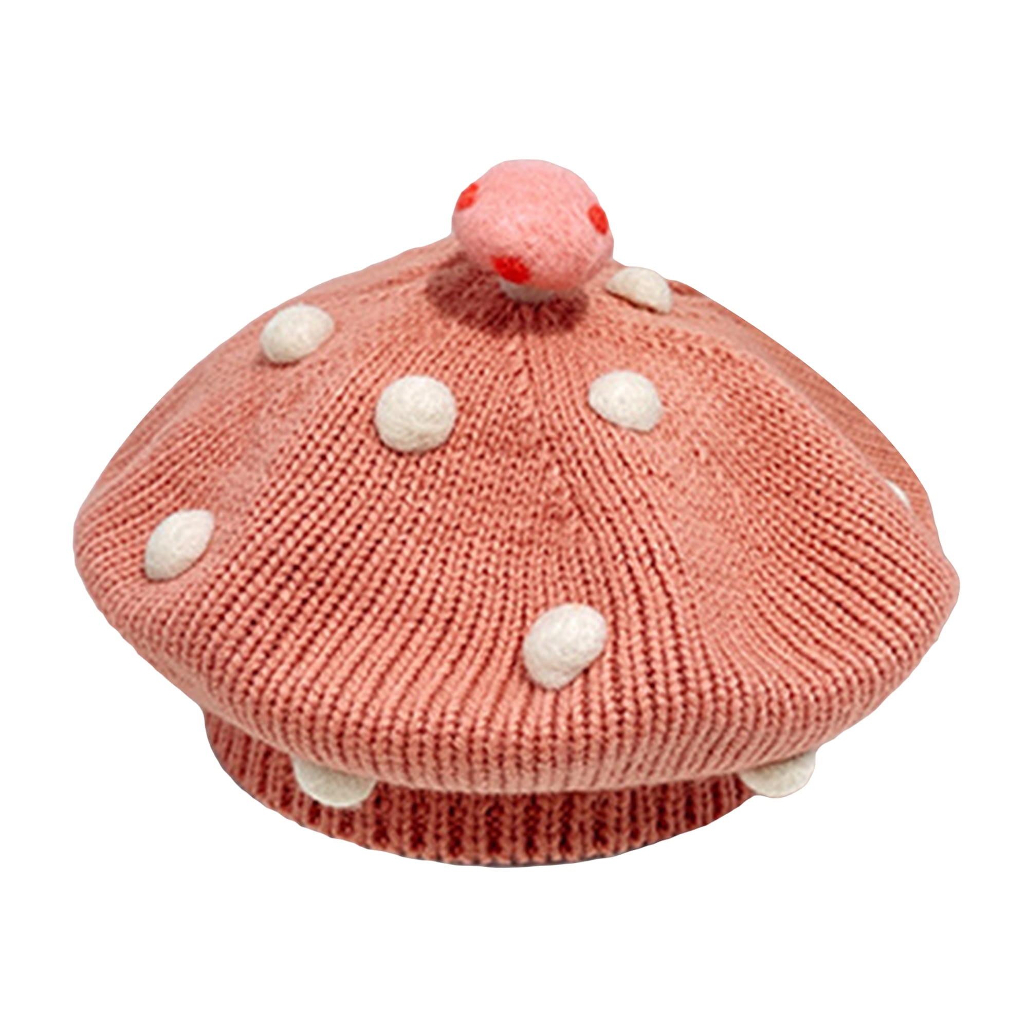 Kids Girls Berets Hat Bobbles Mushroom Classic French Artist Hats Knit ...