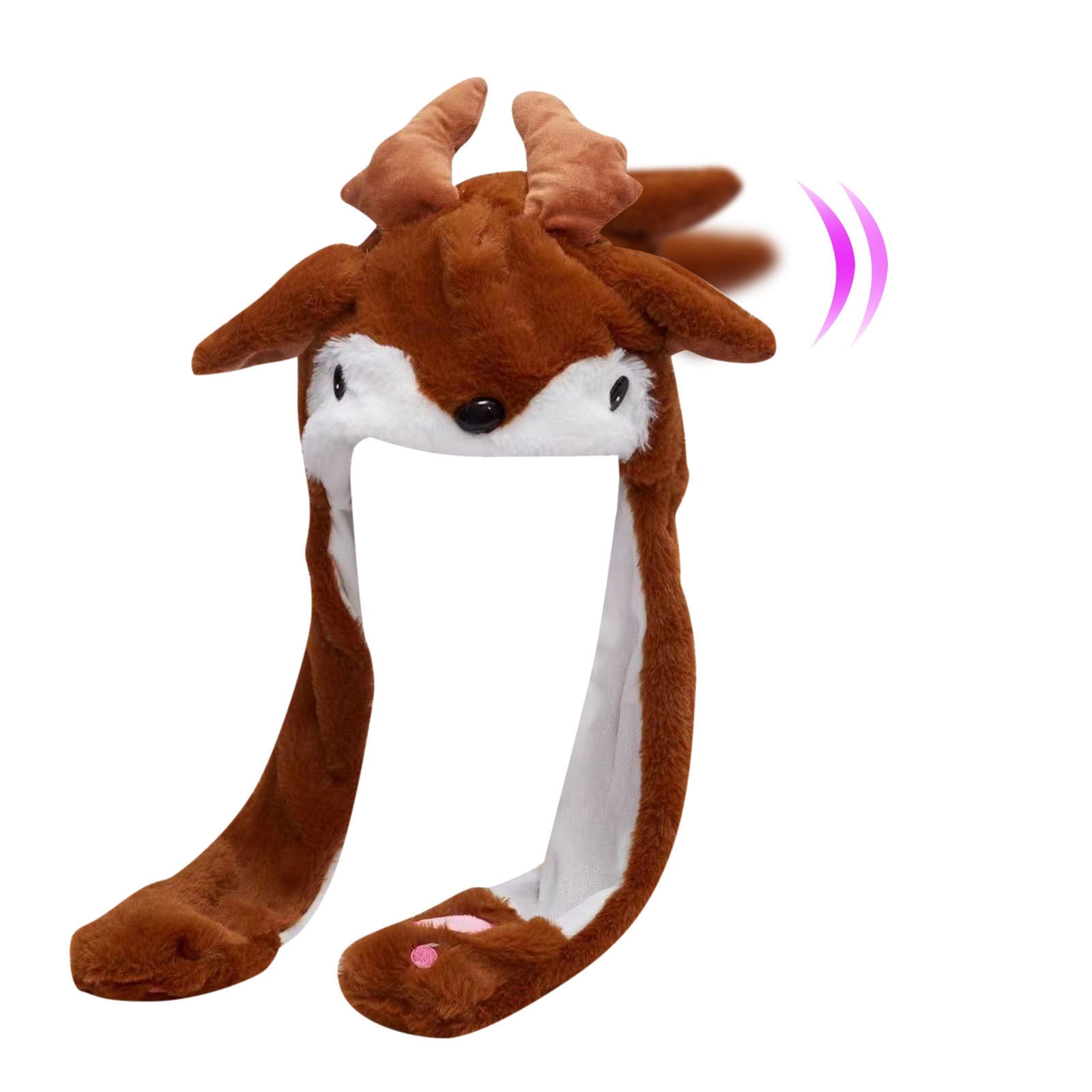 Kids Girls Boys Animal Hat With Plush Moving Ears Jumping Beating Hat ...