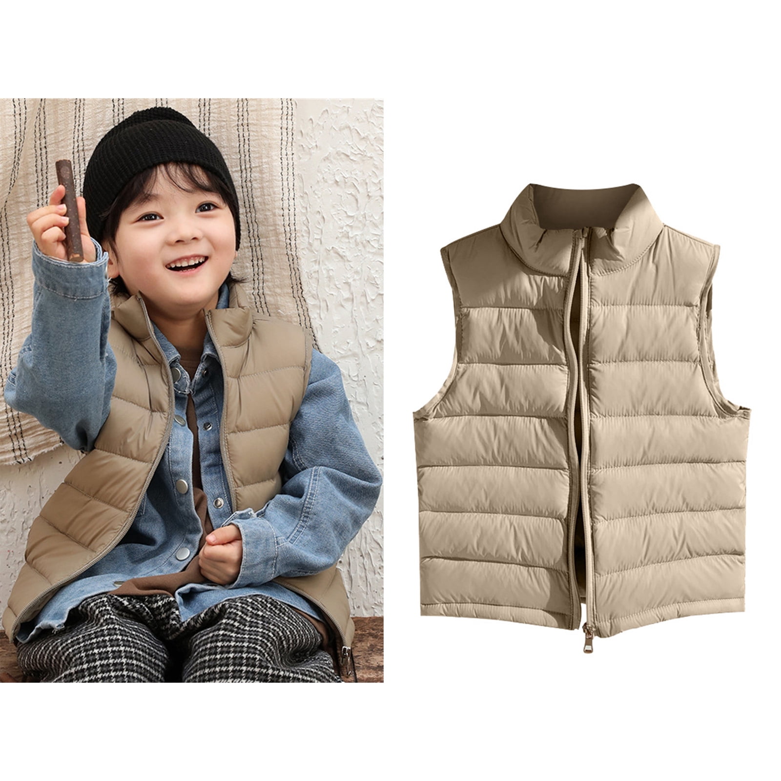 Kids Girls Boys Puffer Vest Boys Winter Vest Light Weight Down Vest ...