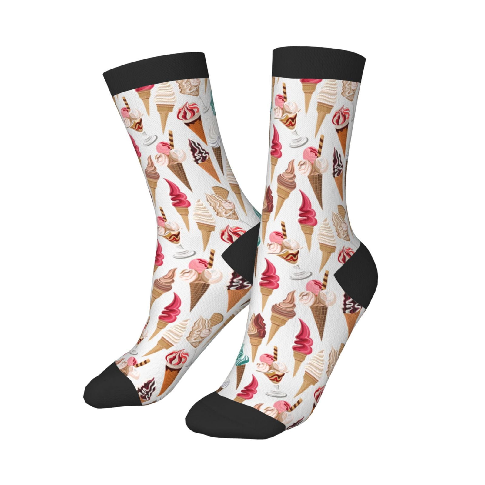 Kids Girls Boys Socks - Cartoon Ice Cream Print Breathable Athletic ...