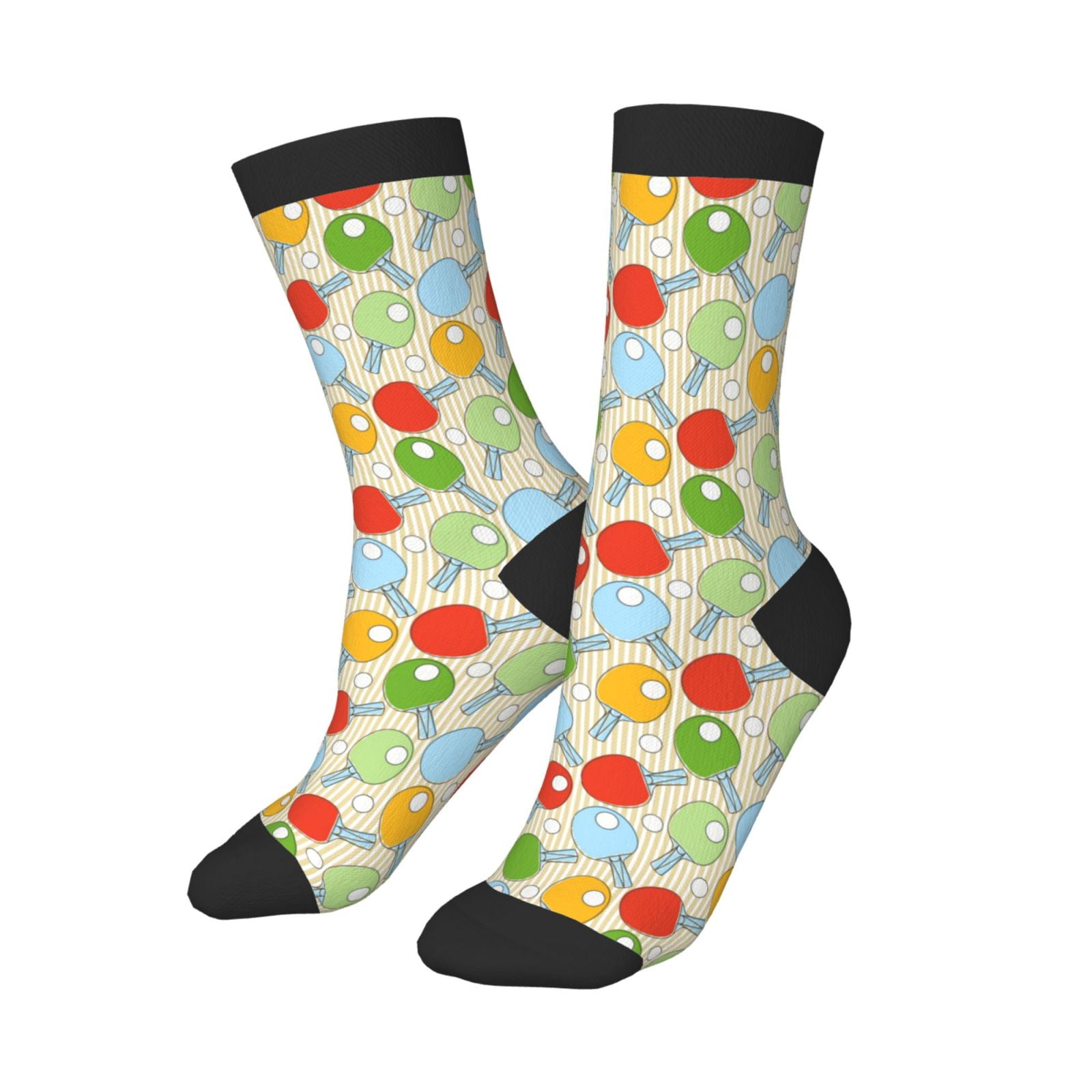 Kids Girls Boys Socks - Colorful Ping Pong Rackets1 Breathable Athletic ...