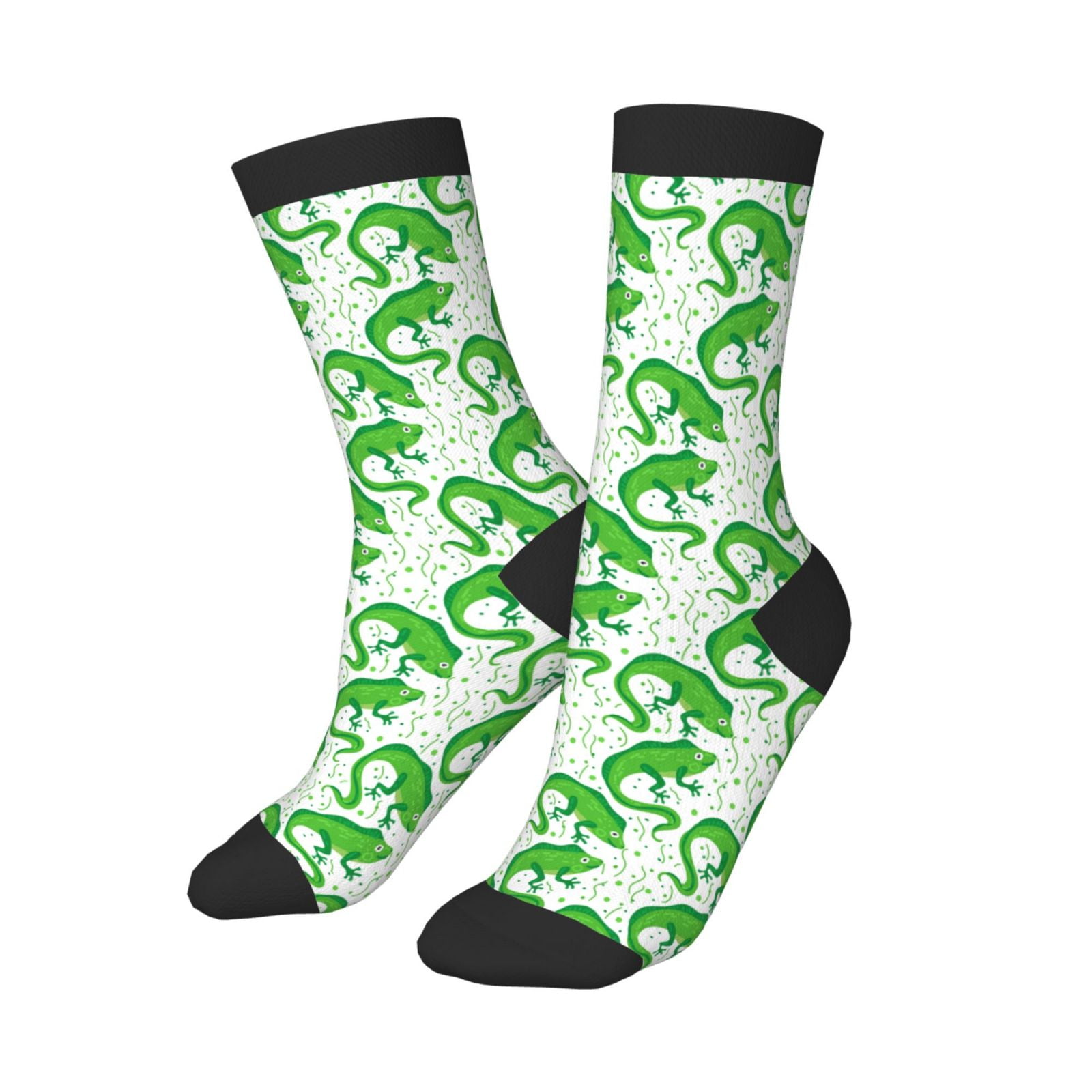 Kids Girls Boys Socks - Funny Chameleon Lizard Green Comfort Breathable ...
