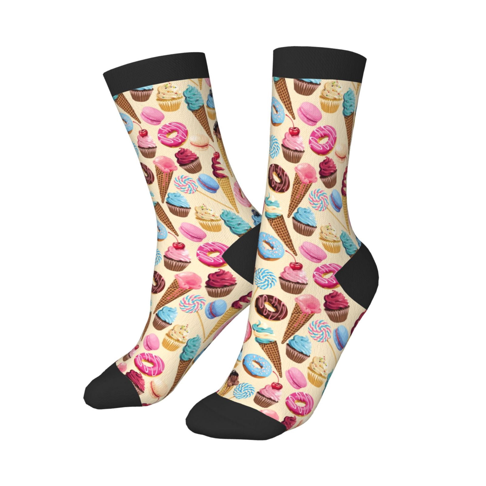 Kids Girls Boys Socks - Lollipop Cone Donut Prints Comfort Breathable ...