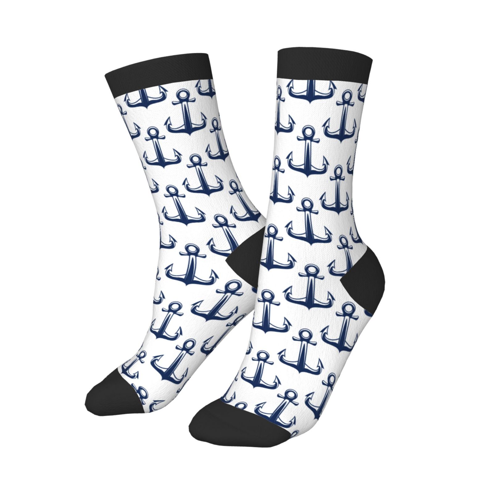 Kids Girls Boys Socks - cool Blue anchors white Comfort Breathable Crew ...