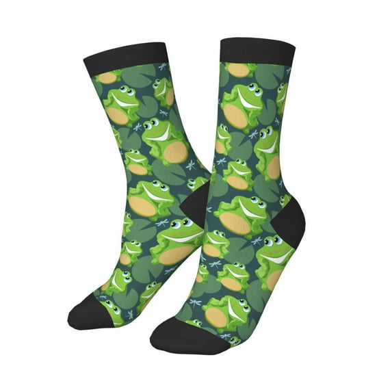Kids Girls Boys Socks - frogs dragonfly leaves green cute Breathable ...
