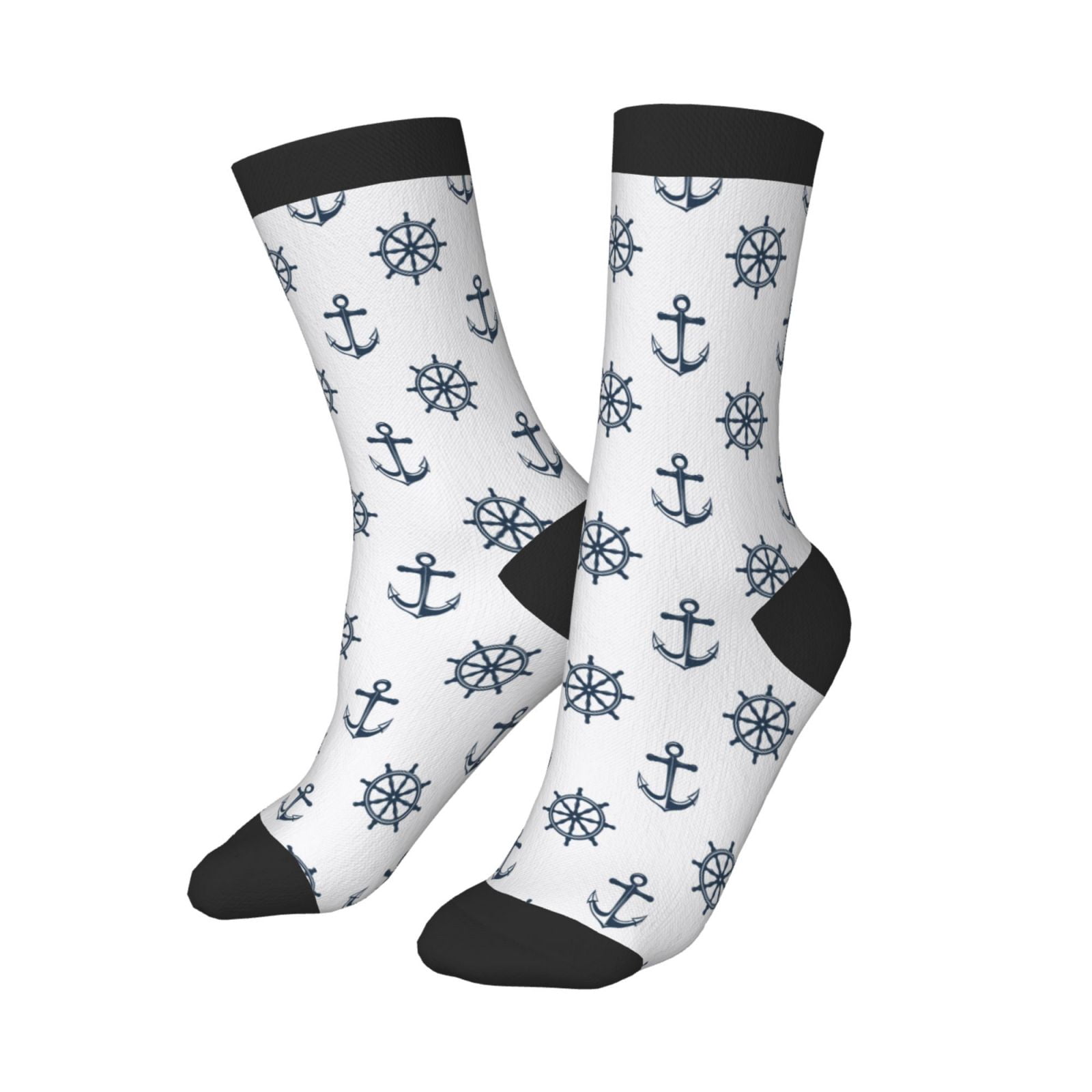 Boys Girls Crew Socks, rudder Anchors Vintage grey Breathable and ...