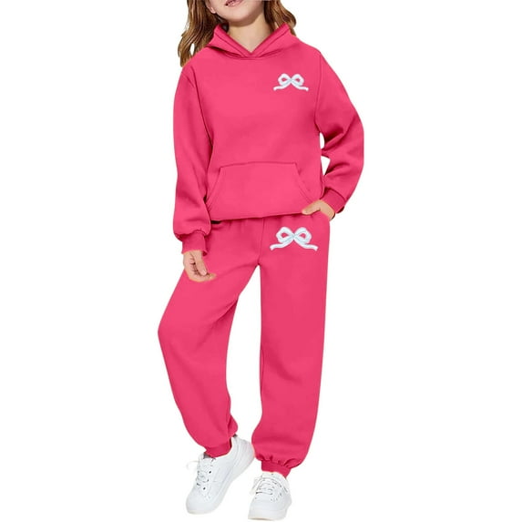 Kids Girls Boys Sweatsuit Set,2 Piece Long Sleeve Black Soft Hoodie ...