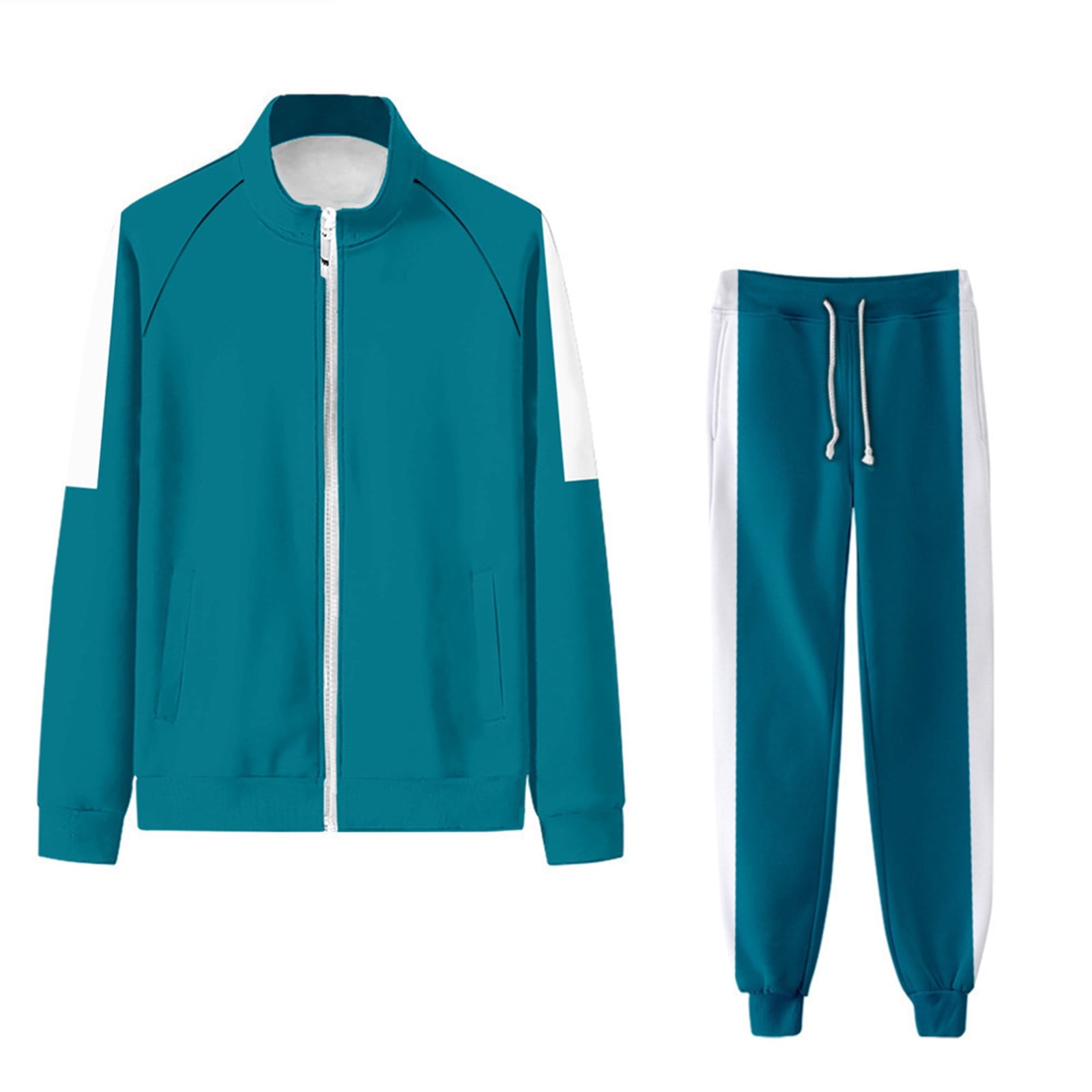 Kids Girls Boys Two Piece Outfit Set Solid Color Sweatshirt Jacket And ...