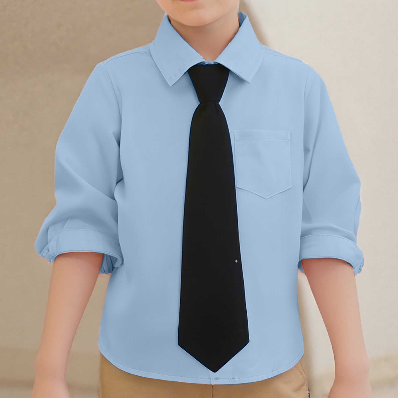 Kids Girls' Button Down Shirts Girls Blue Shirt Dress Shirt Boys Formal Shirt School Clothes 8-9 ...