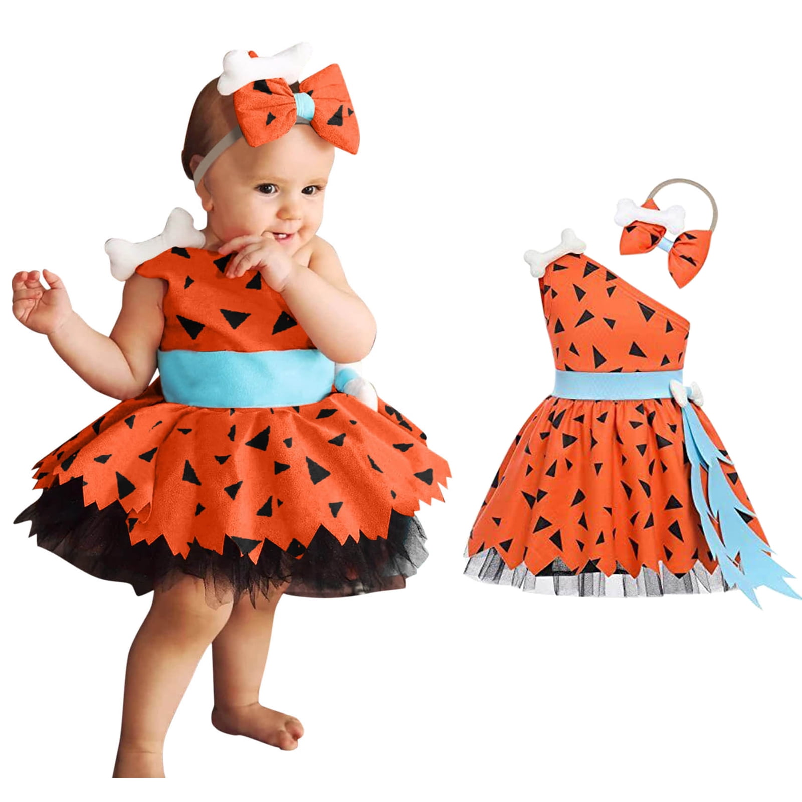 Kids Girls Caveman Costume Dog Bones Historical Stone Age Birthday ...