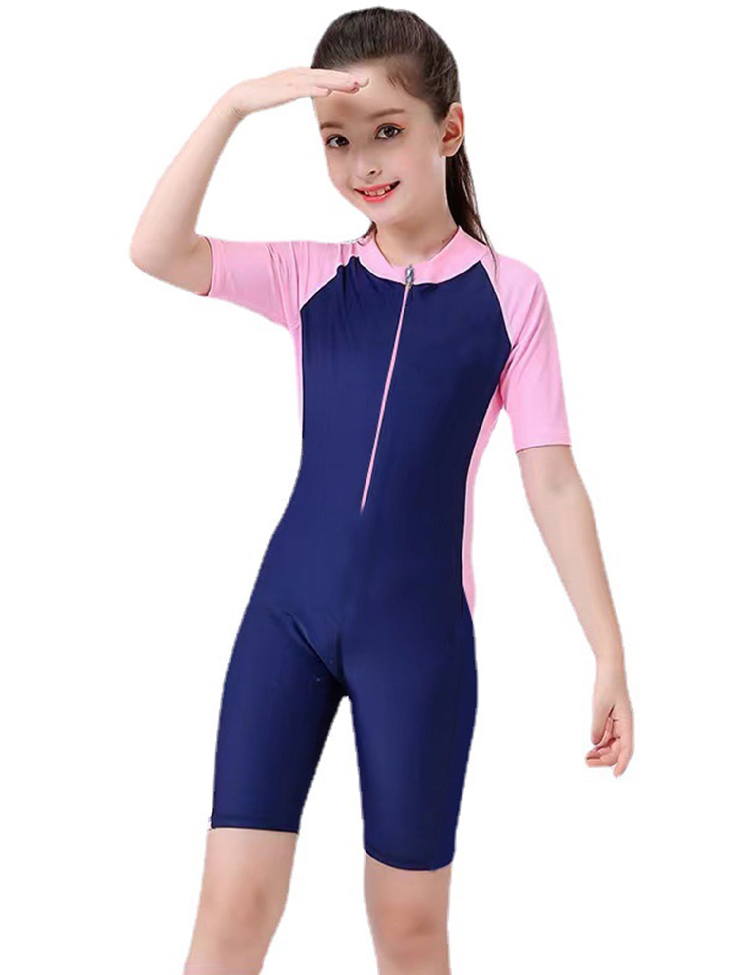 Swimwear Long Sleeve Rash Guard One Piece Swimsuits (Girl's 7-8 Years ...