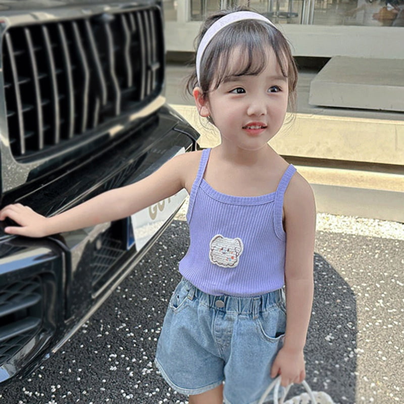 Kids Girls Cotton Camisole Tank Top Undershirt Sleeveless Cartoon ...