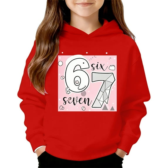 Kids Girls Cute 67 Hoodies Rap Graphic Hip-hop Sweatshirts Long Sleeve ...