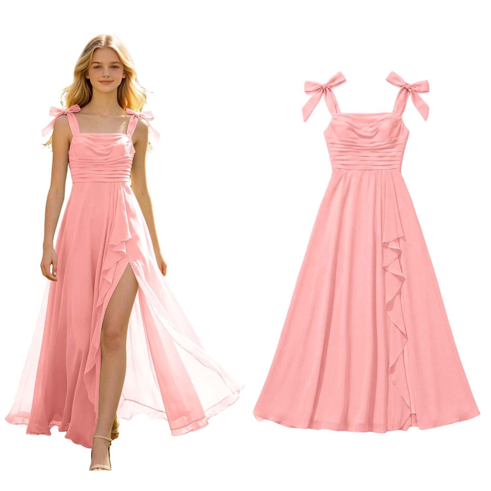 Kids Girls Dresses Sleeveless Tiered Ruffle A Line Flowy Dress Clothes ...