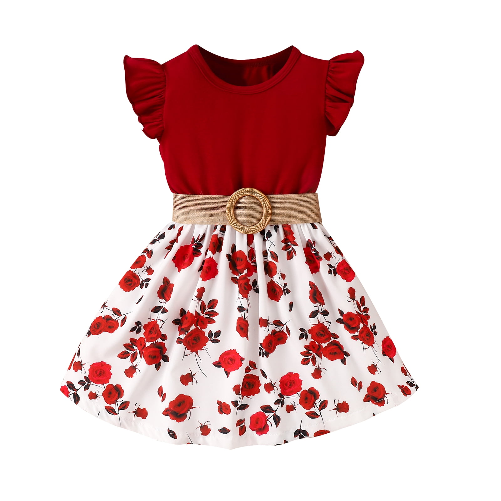 Sunloudy Kids Girls Fashion Dress, Floral Print Cotton Summer Party ...