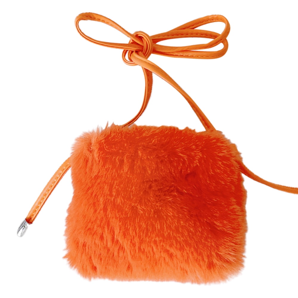 Kids Girls Fluffy Cross body Purse Fuzzy Bag Plush Bag - Walmart.com