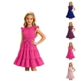 Kids Girls Fly Sleeve Ruffles Dress Dance Party Dresses - Walmart.com